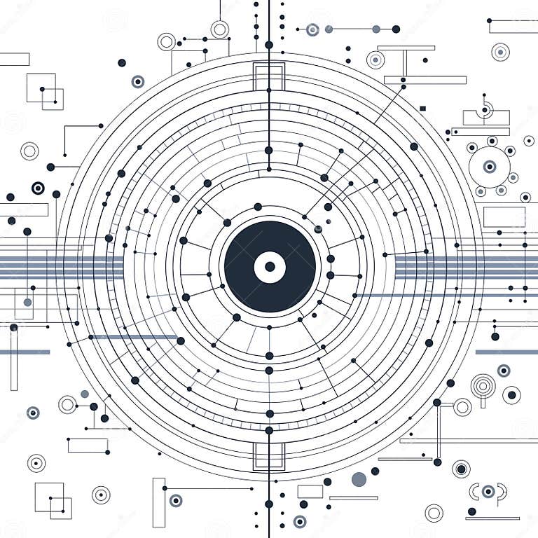 Big Data Visualization Abstract Stream Information With Circles Array