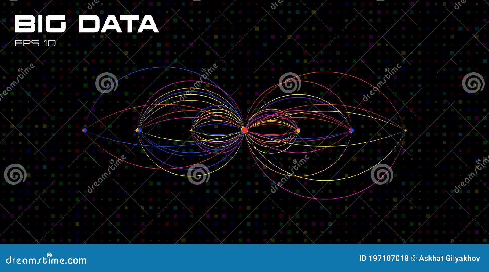 Big Data Visualization Of Algorithms With Arc Line Connections Design For Business Science
