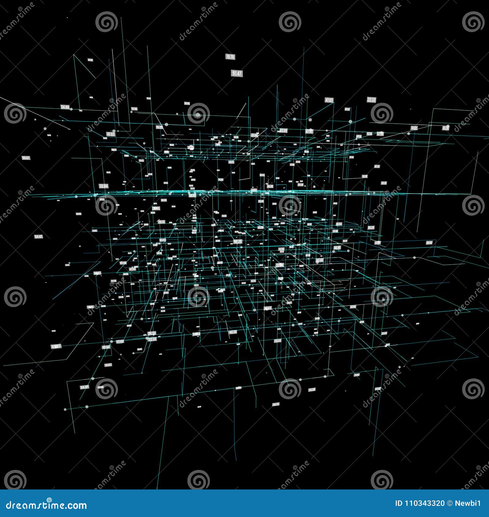 Big Data Visualization Background. Stock Illustration - Illustration of ...