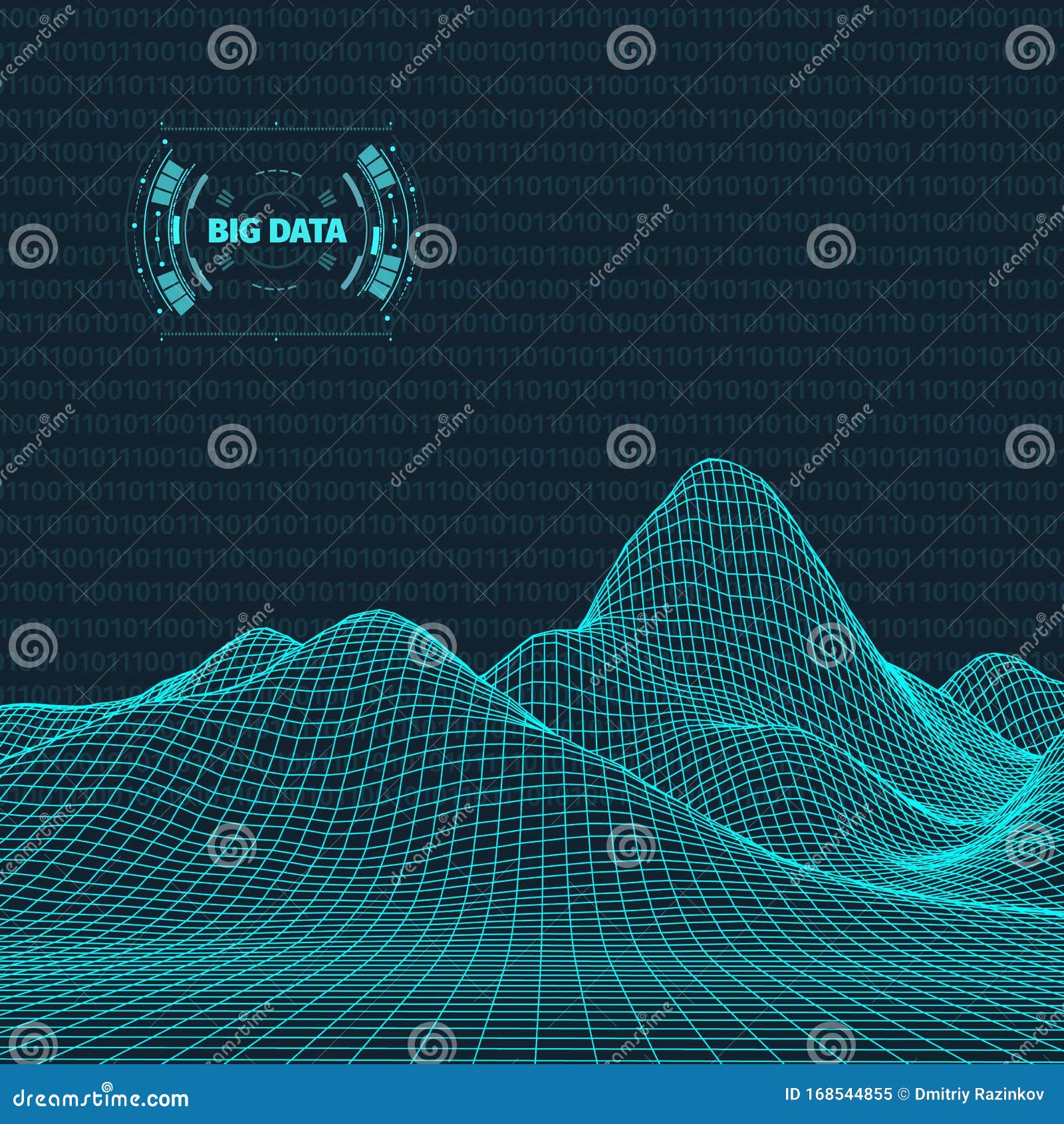 Big Data Visualization. Background 3d .Big Data Connection Background Stock Vector ...