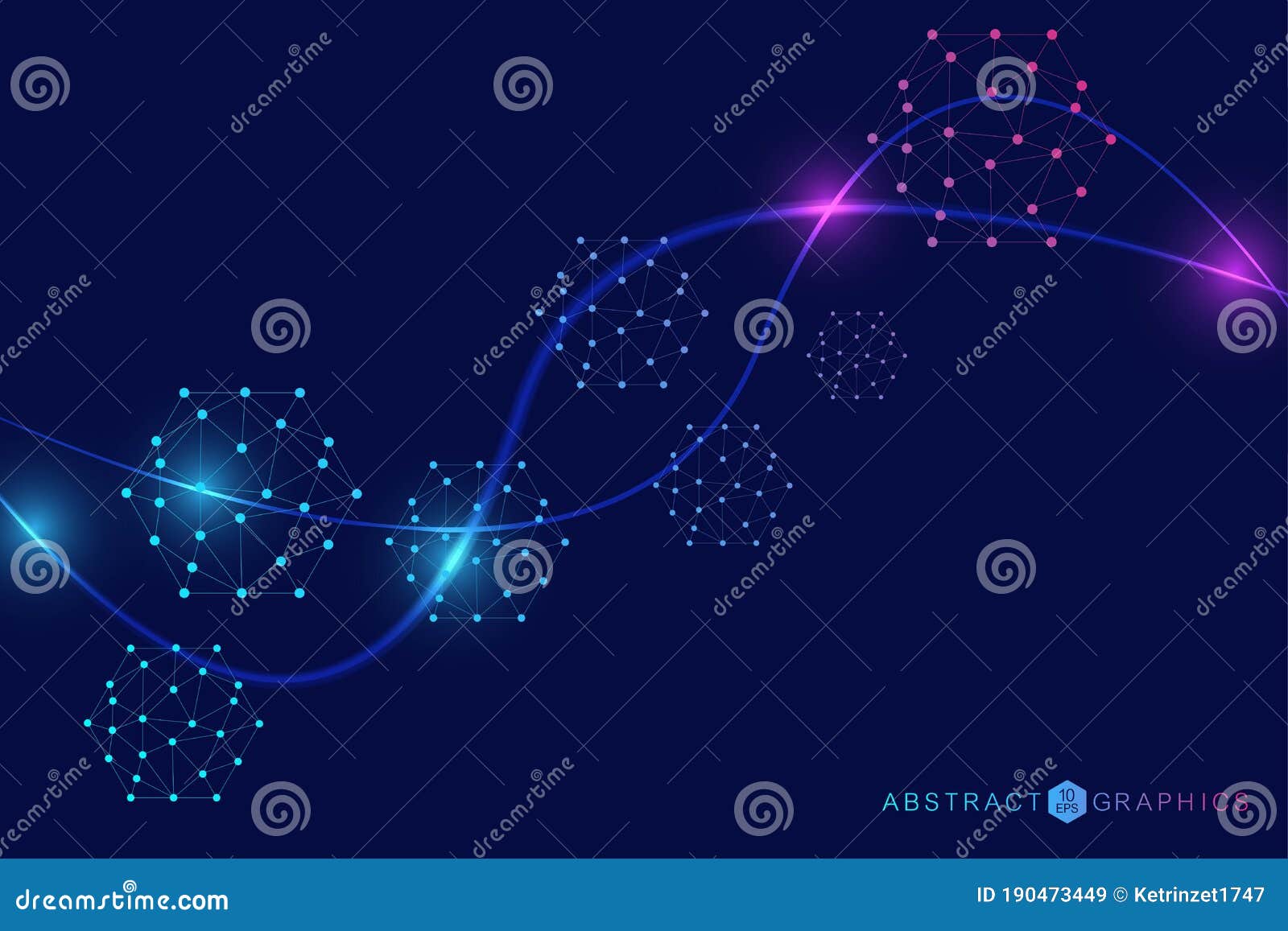 Science Network Pattern, Connecting Lines. Big Data Visualization ...