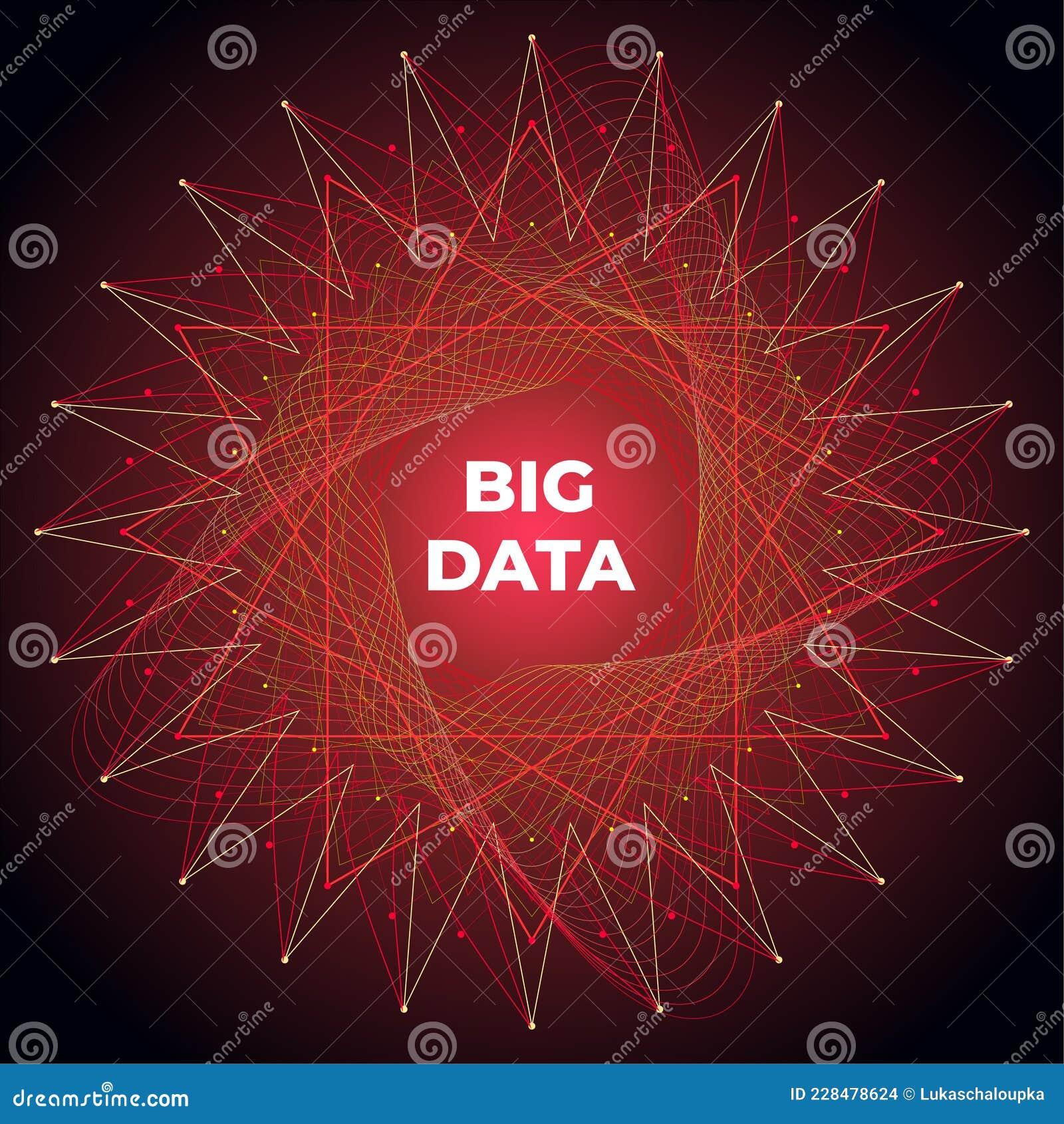 Big Data Visualization Background. Red Colorful Circle Graph Stock Vector - Illustration of ...