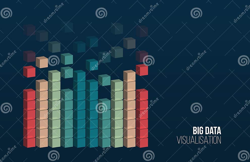 Big Data Visualization. Background with Square Array. Connection Structure Stock Vector ...