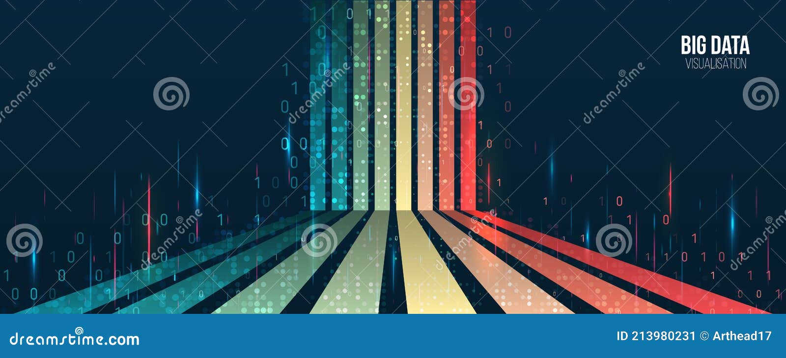 Big Data Visualization Banner Abstract Background With Lines Array And