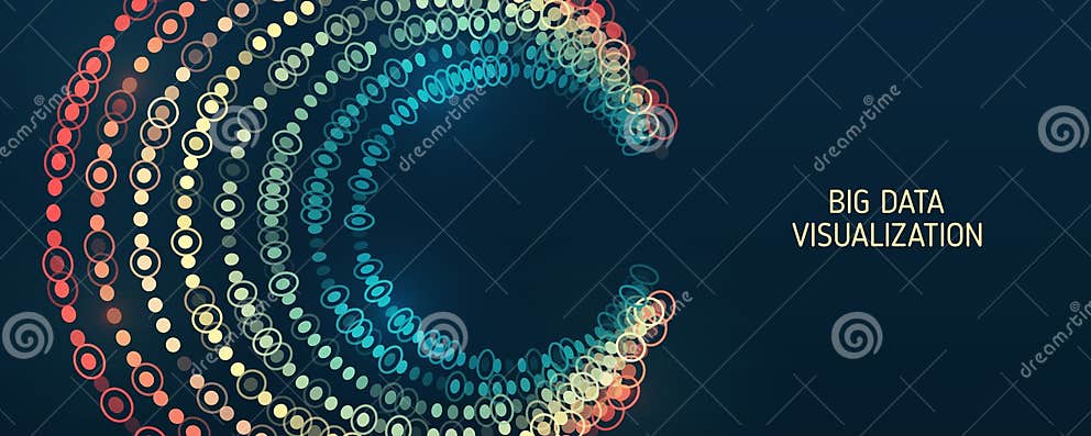 Big Data Visualization, Circle Sign. a Dynamic Array of Information. Data Sorting Process Stock ...