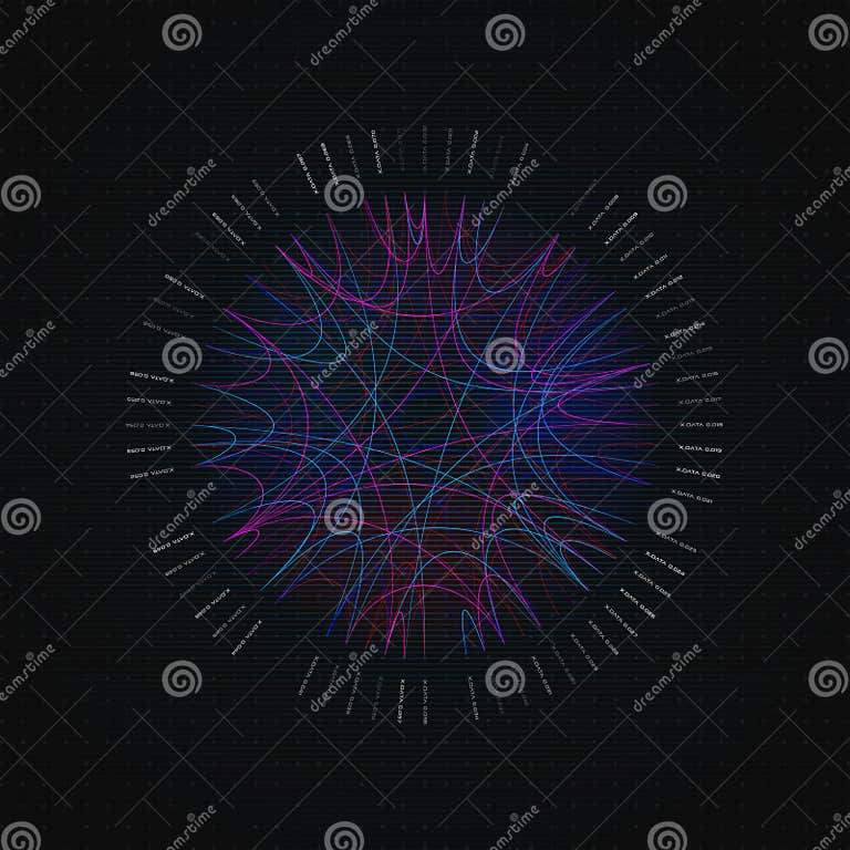 Big Data Visualization. Circular Visualization of Algorithms with Arc Line Connections Stock ...