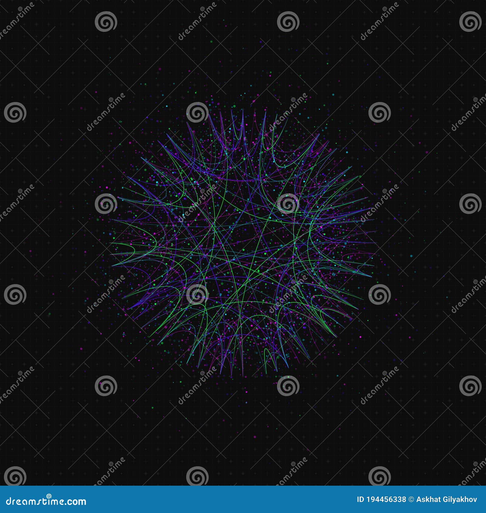 Big Data Visualization Circular Visualization Of Algorithms With Line Connections And Dots