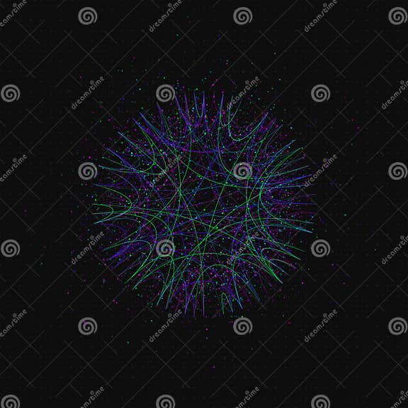 Big Data Visualization. Circular Visualization of Algorithms with Line Connections and Dots ...