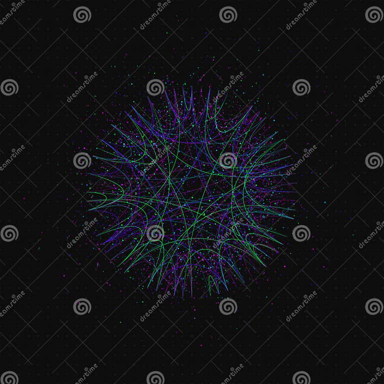 Big Data Visualization Circular Visualization Of Algorithms With Line Connections And Dots