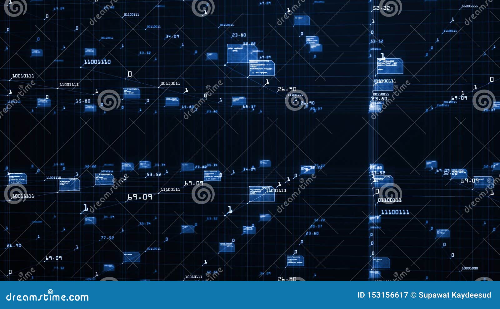 Big Data Visualization Concept. Machine Learning Algorithms. Analysis of Information Stock Video ...