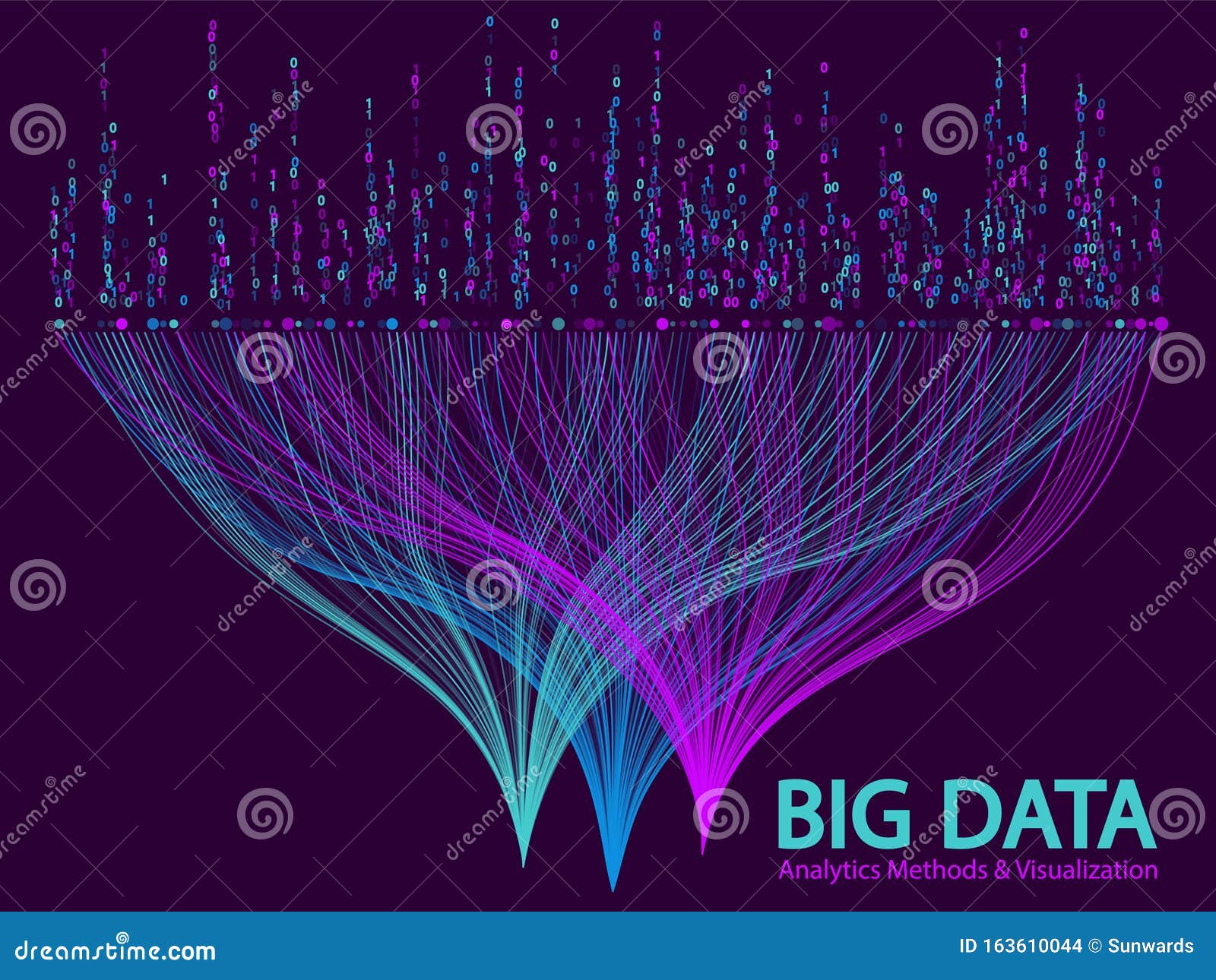 Big Data Visualization Concept Vector. Stock Vector - Illustration of ...