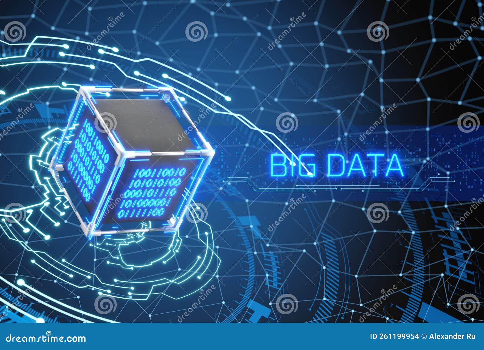 Big Data Visualization. Big Data Connection Complex. Data Array Visual Concept. Graphic Abstract ...