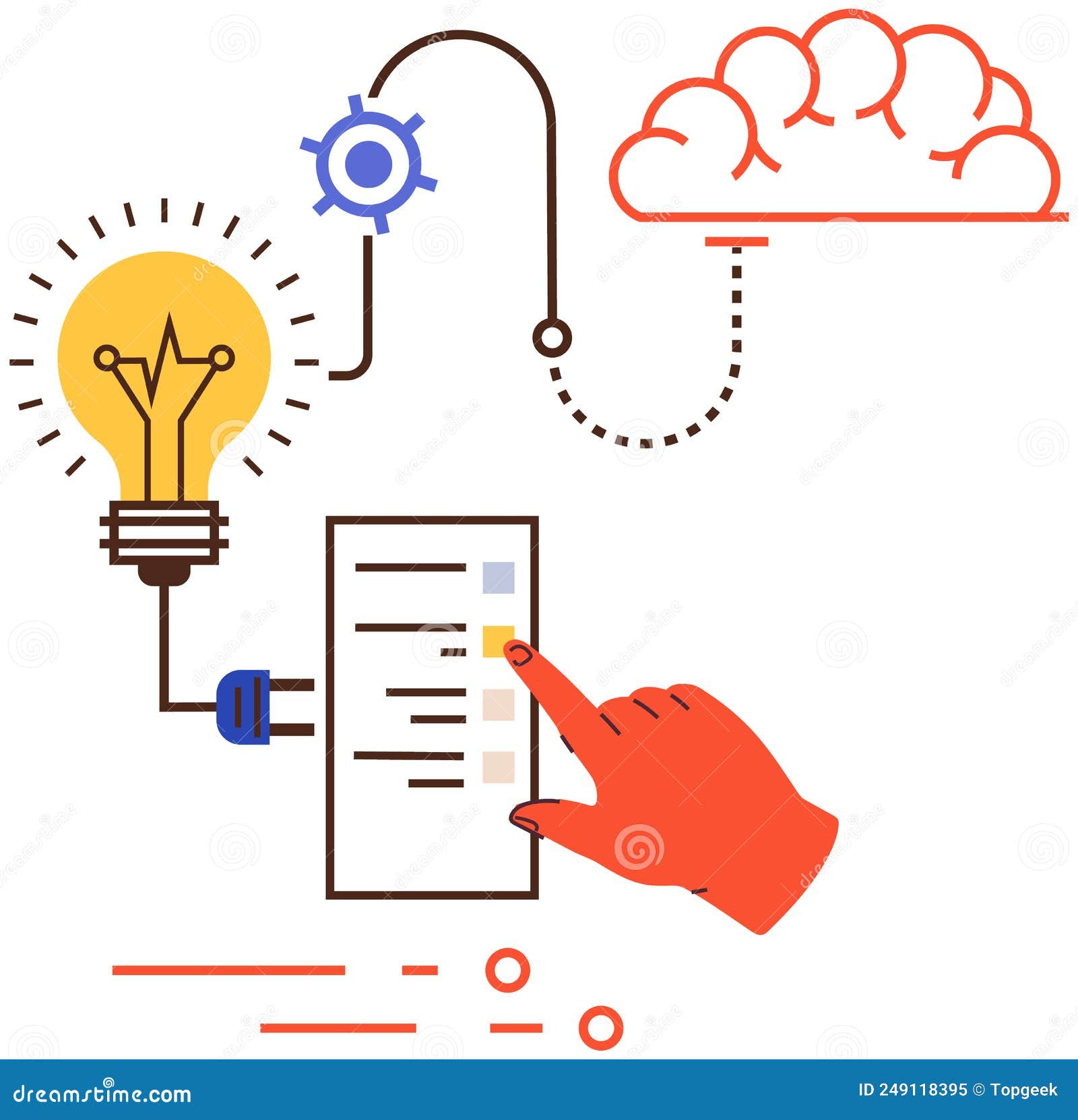 Big Data Visualization Connection Complex with Icon. Hand Points To ...