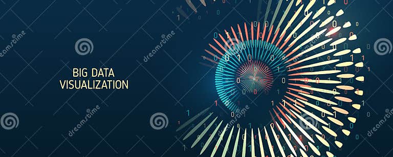 Big Data Visualization, 3d Sphere. a Dynamic Array of Information. Data Sorting Process. Big ...