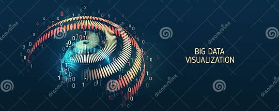 Big Data Visualization, 3d Sphere. a Dynamic Array of Information. Data Sorting Process. Big ...