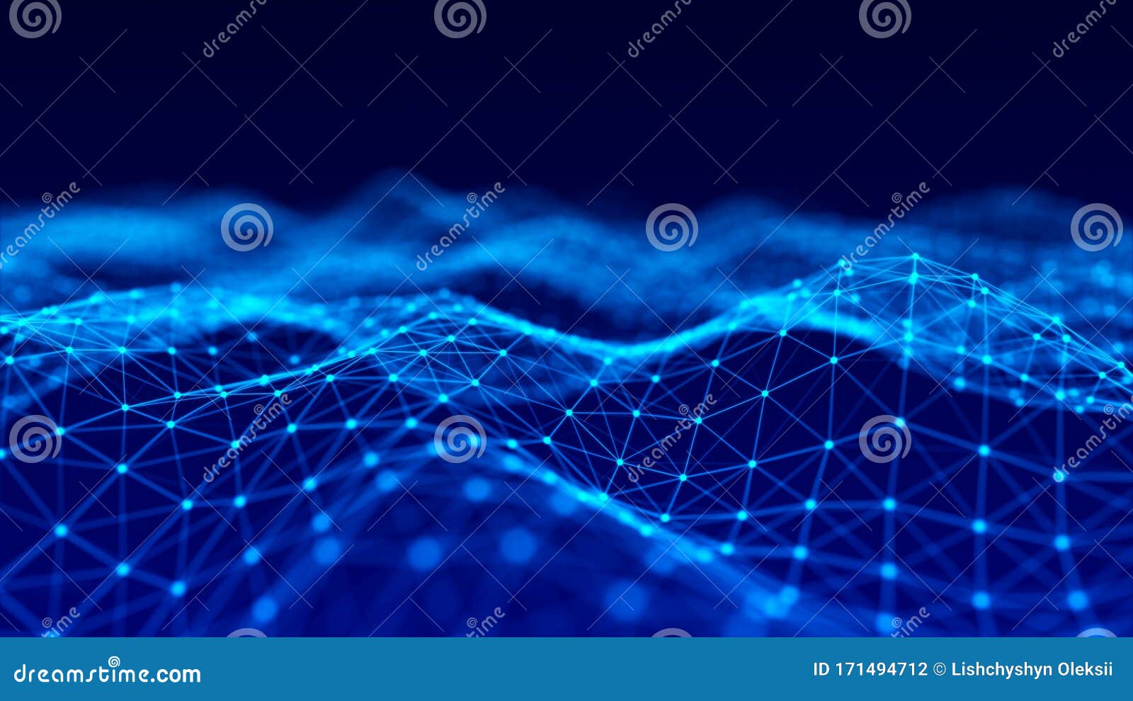 Big Data Visualization 3D. Technology Blue Wave. Analytics ...