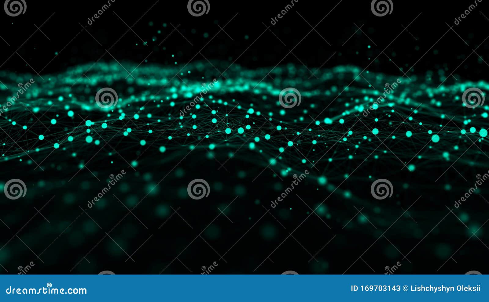 Big Data Visualization 3D. Technology Green Wave. Analytics ...