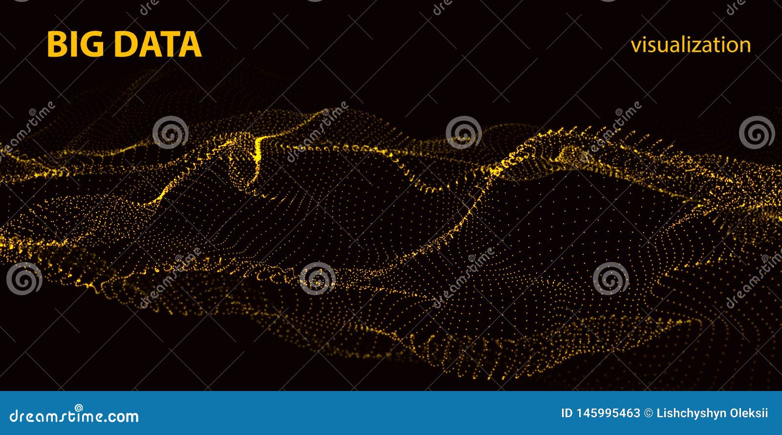 Big Data Visualization 3D. Technology Wave. Analytics Representation ...