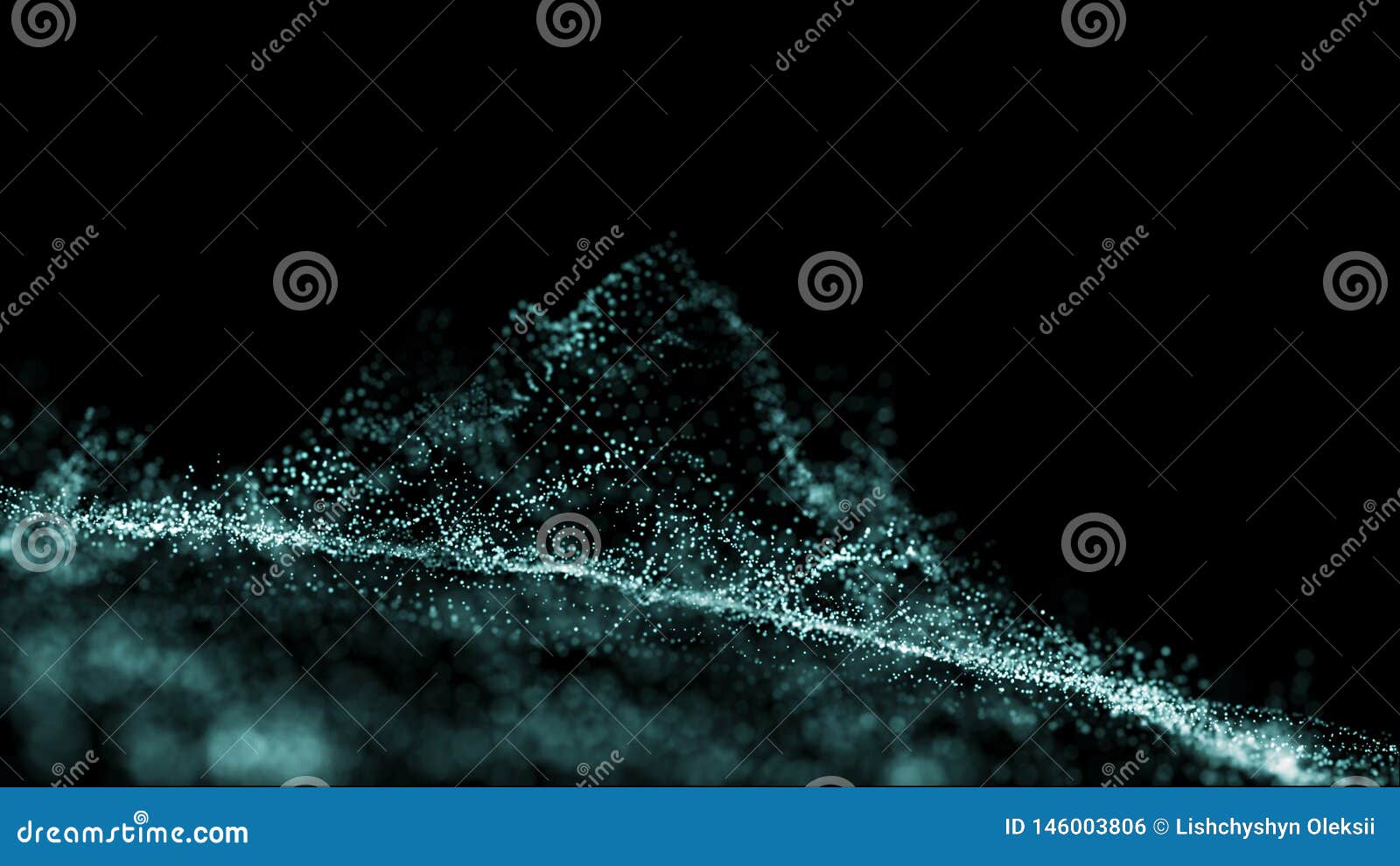 Big Data Visualization 3D. Technology Wave. Analytics Representation ...