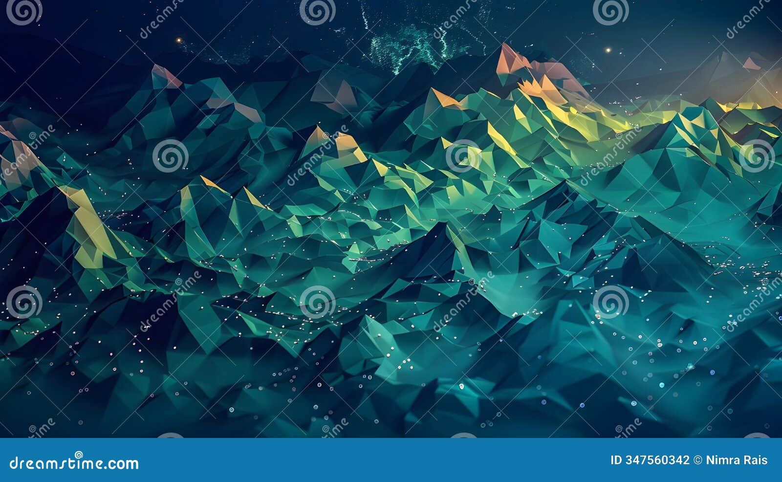 Big Data Visualization. Dark Low Poly Background Stock Illustration ...