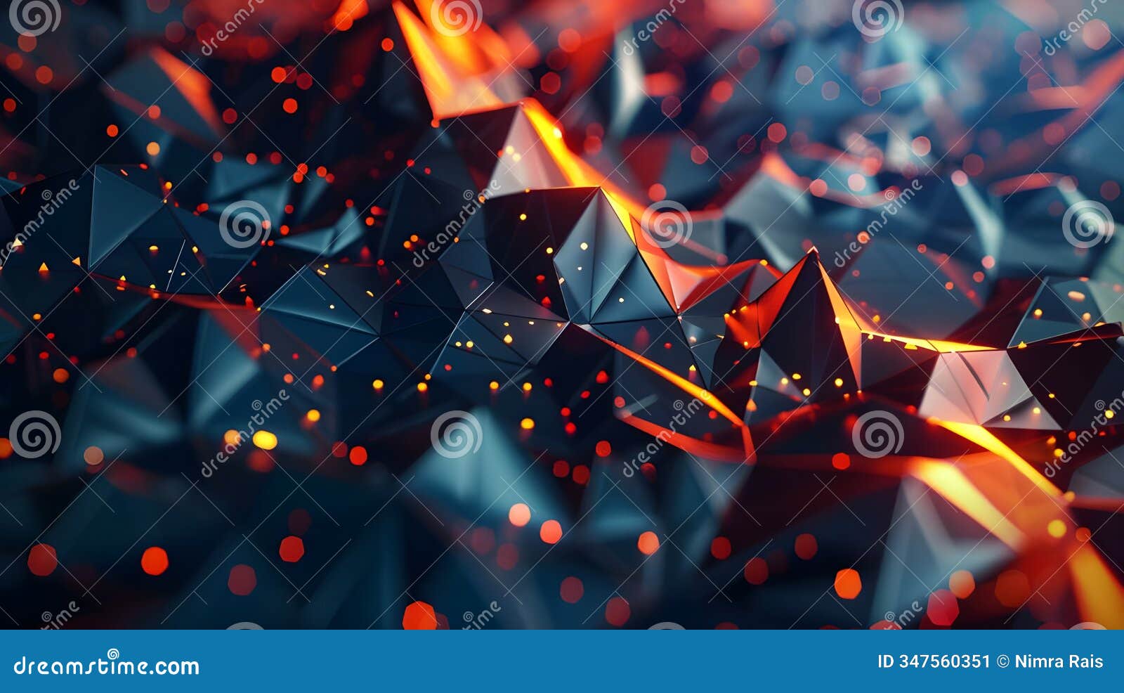 Big Data Visualization. Dark Low Poly Background Stock Illustration ...