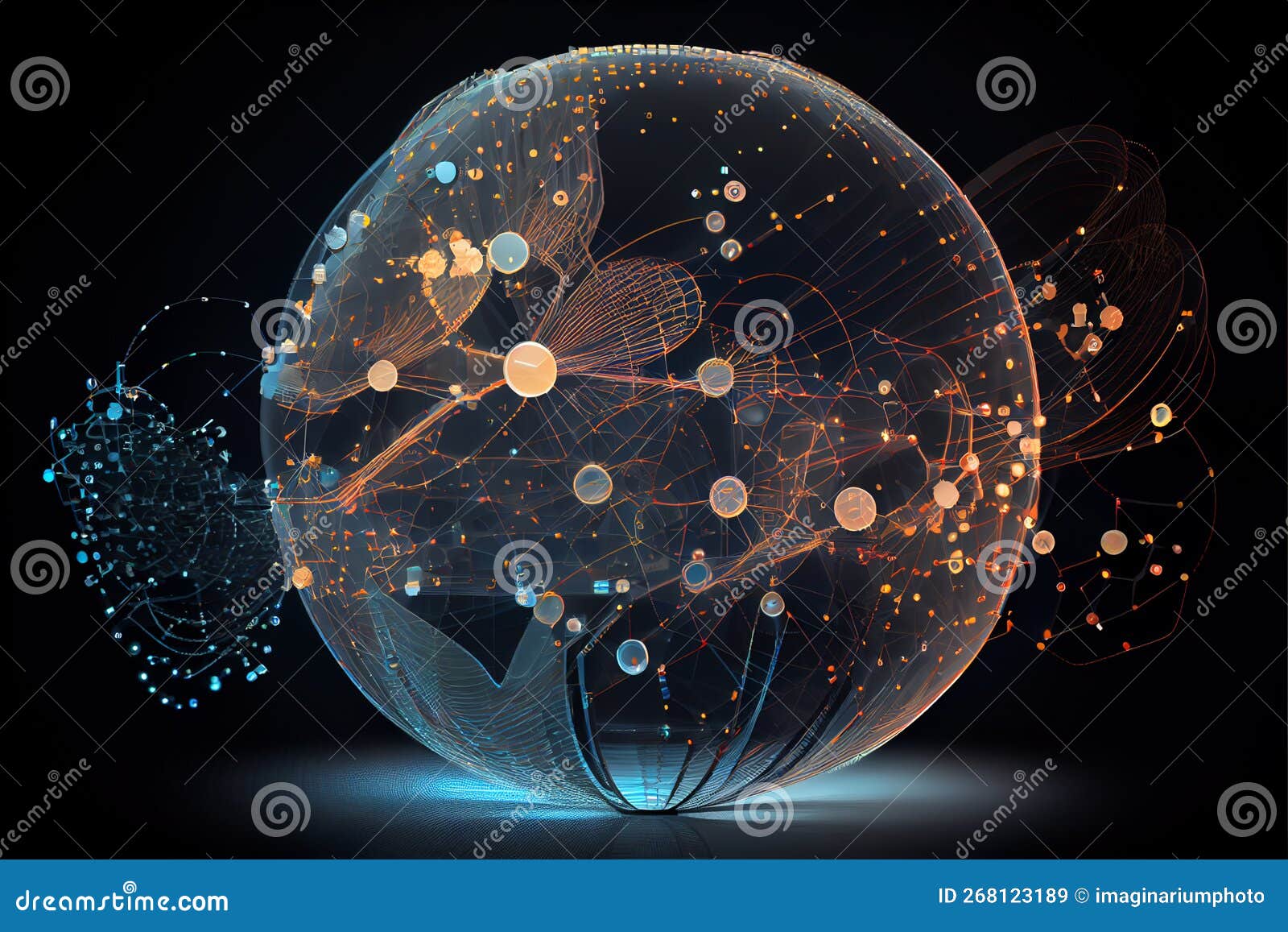 Big Data Visualization and Data Transmission Stock Illustration ...