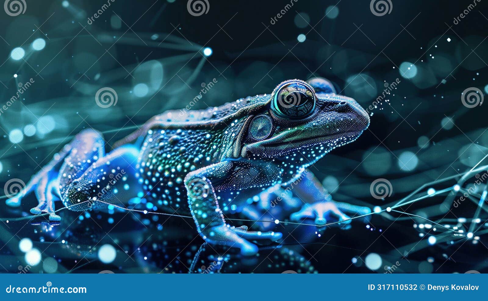 Big Data Visualization. a Digital Frog in Flow Information. Information ...