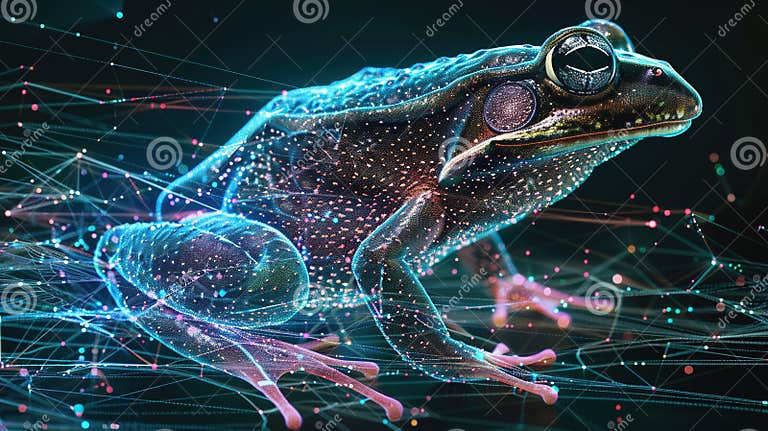 Big Data Visualization. a Digital Frog in Flow Information. Information ...
