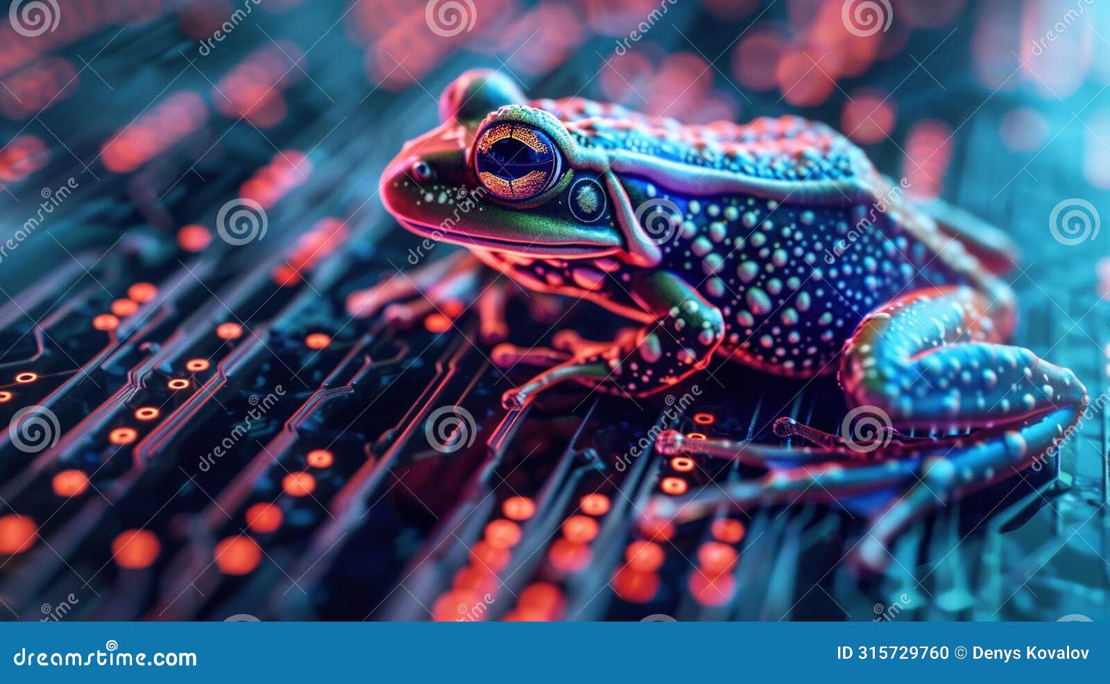 Big Data Visualization. a Digital Frog in Flow Information. Information ...