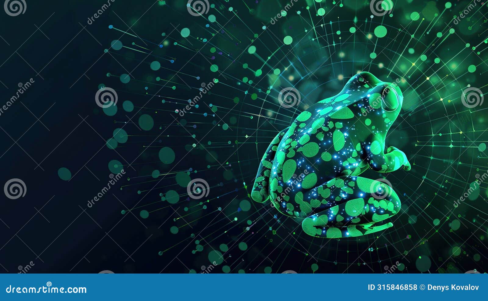 Big Data Visualization. a Digital Frog in Flow Information. Information ...