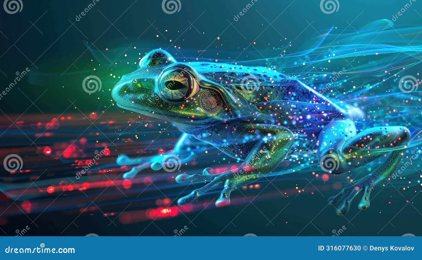 Big Data Visualization. a Digital Frog in Flow Information. Information ...