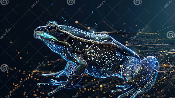 Big Data Visualization. a Digital Frog in Flow Information. Information ...