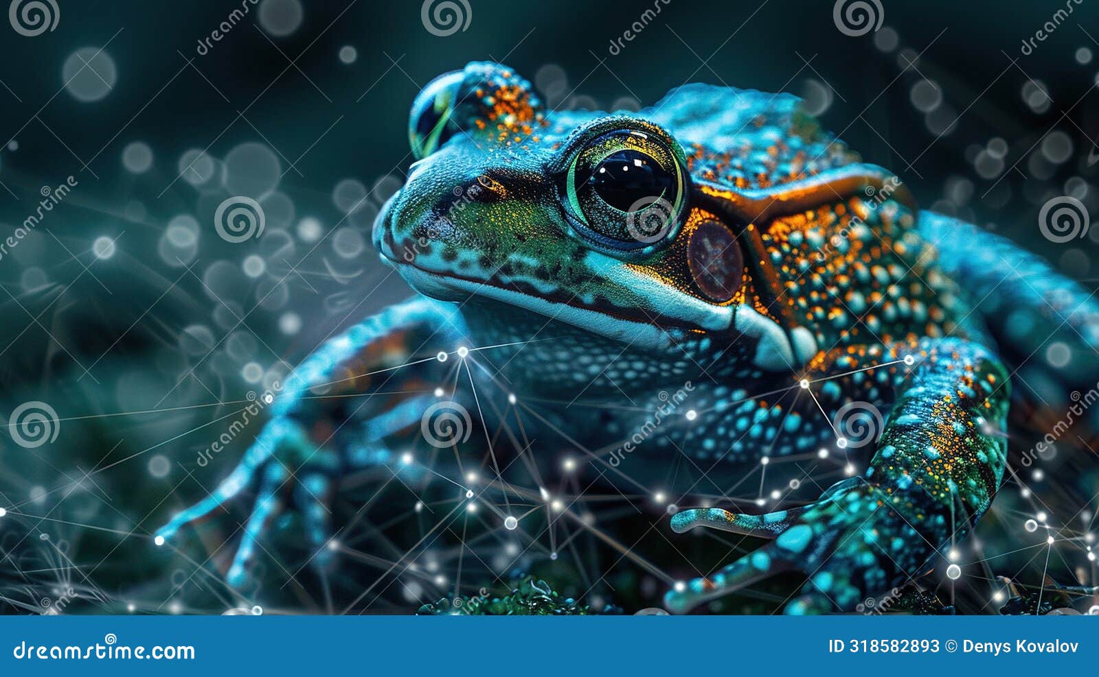 Big Data Visualization. a Digital Frog in Flow Information. Information ...