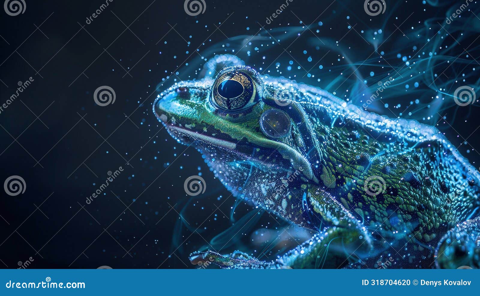 Big Data Visualization. a Digital Frog in Flow Information. Information ...