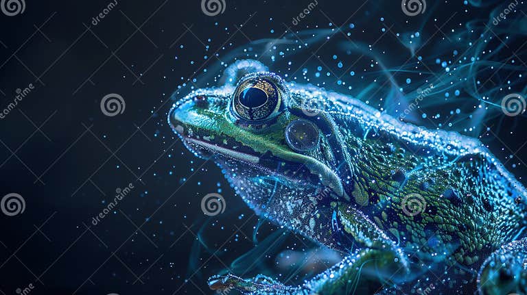 Big Data Visualization. a Digital Frog in Flow Information. Information Aesthetic Design Stock ...