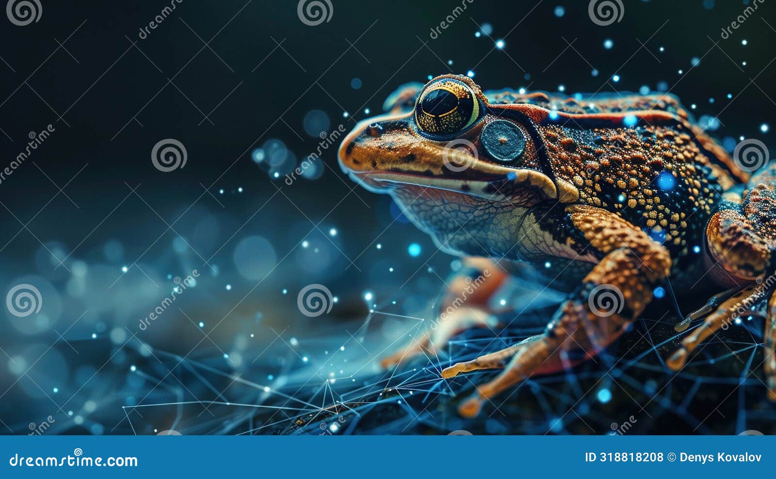 Big Data Visualization. a Digital Frog in Flow Information. Information ...