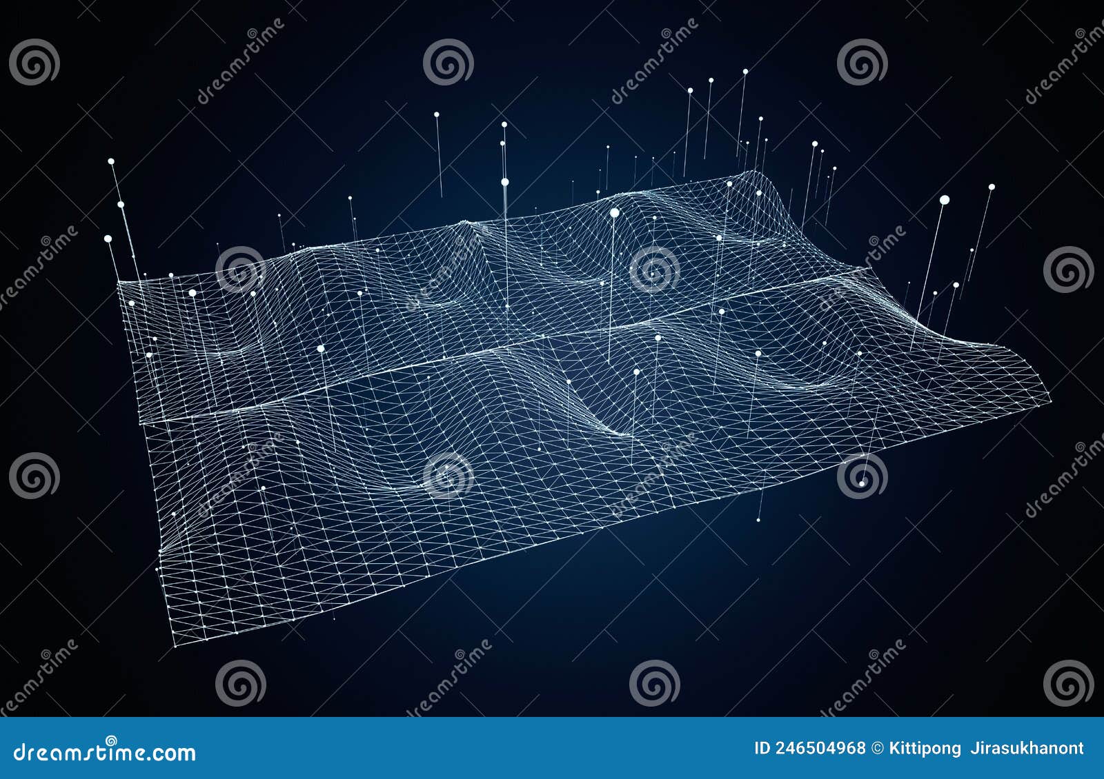 Big Data Visualization Digital Data Threads Plot Network Stock ...