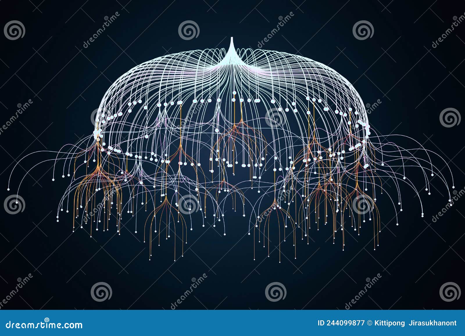 Big Data Visualization Digital Data Threads Plot Network Stock ...
