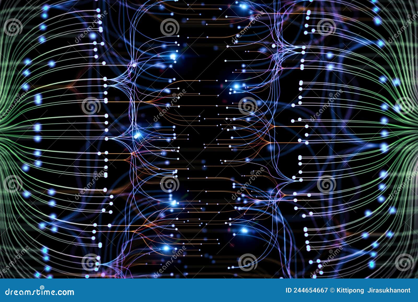 Big Data Visualization Digital Data Threads Plot Network Stock ...