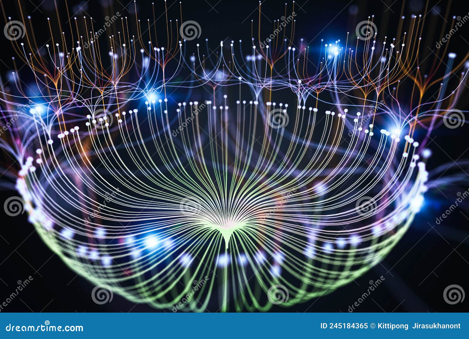 Big Data Visualization Digital Data Threads Plot Network Stock ...