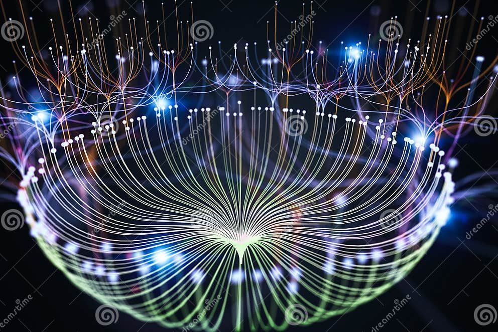 Big Data Visualization Digital Data Threads Plot Network Stock ...