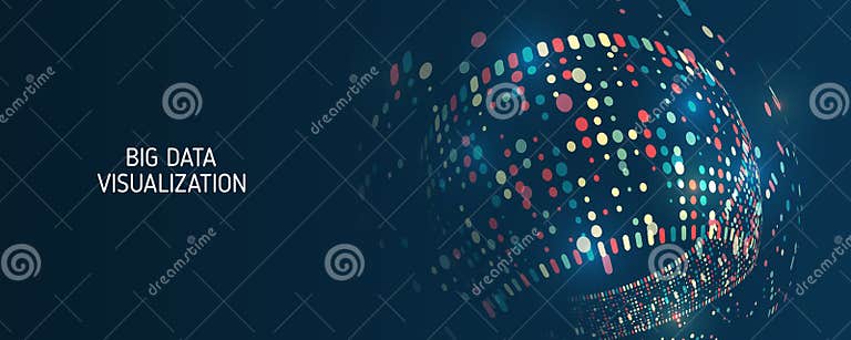 Big Data Visualization. a Dynamic Array of Information. Data Sorting Process. Big Data Stream ...