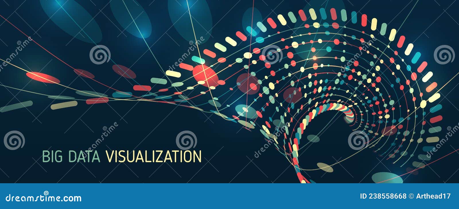 Big Data Visualization. a Dynamic Array of Information. Data Sorting Process. Big Data Stream ...