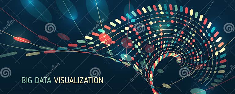 Big Data Visualization. a Dynamic Array of Information. Data Sorting Process. Big Data Stream ...