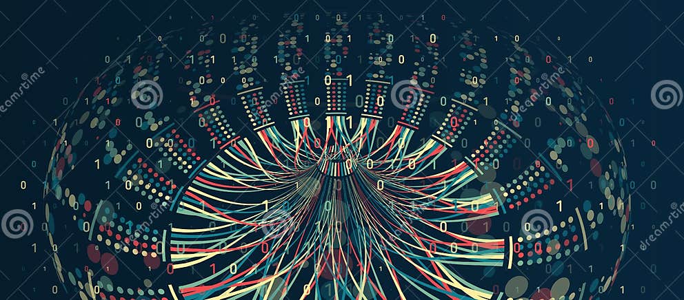 Big Data Visualization. a Dynamic Array of Information. Data Sorting Process. Big Data Stream ...