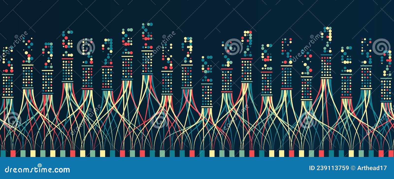 Big Data Visualization A Dynamic Array Of Information Data Sorting Process Big Data Stream