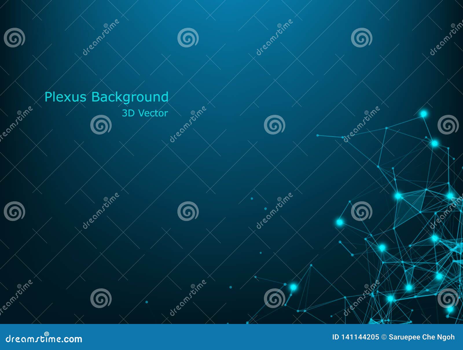 Big Data Visualization Fractal Element With Lines And Dots Array Big