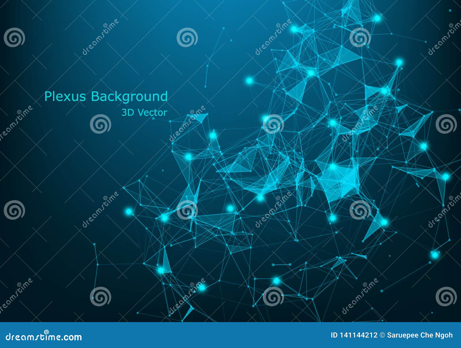 Big Data Visualization. Fractal Element with Lines and Dots Array. Big Data Connection Complex ...