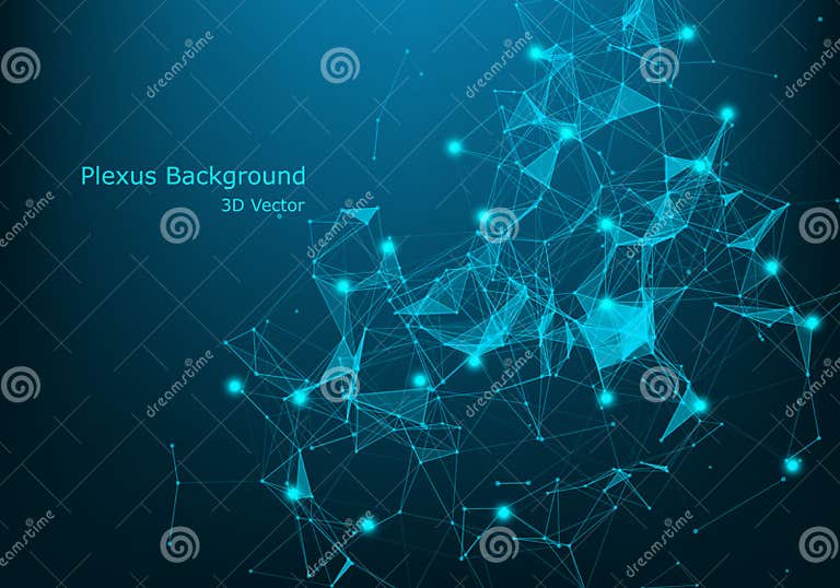 Big Data Visualization. Fractal Element with Lines and Dots Array. Big Data Connection Complex ...