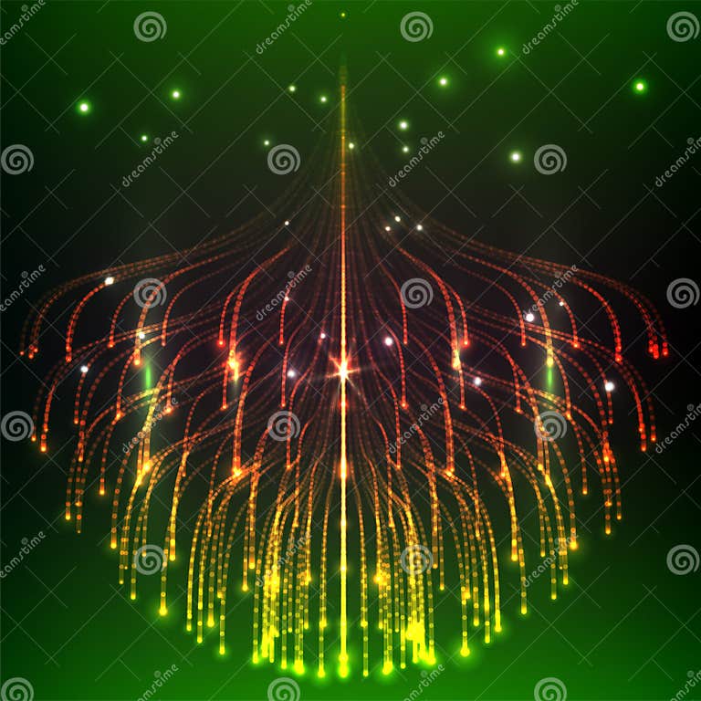 Big Data Visualization. Fractal Element with Lines and Dots Array. Big Data Connection Complex ...